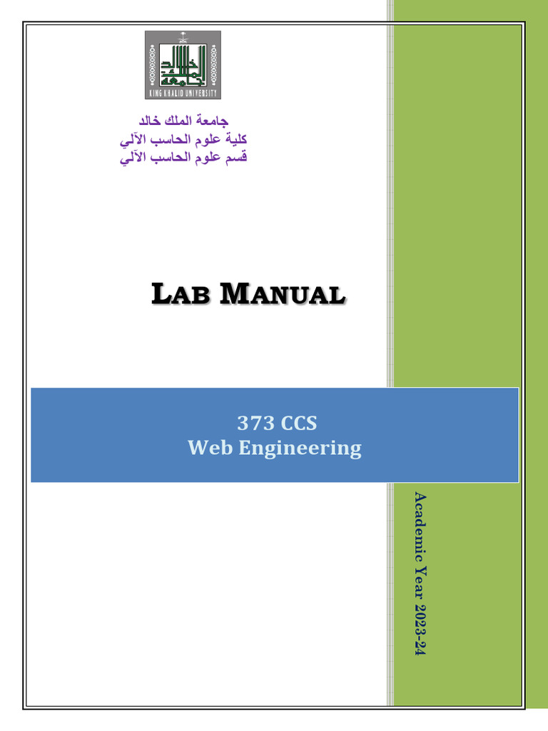 Web Engineering Lab Manual 2023-24 | PDF | Html Element | Html