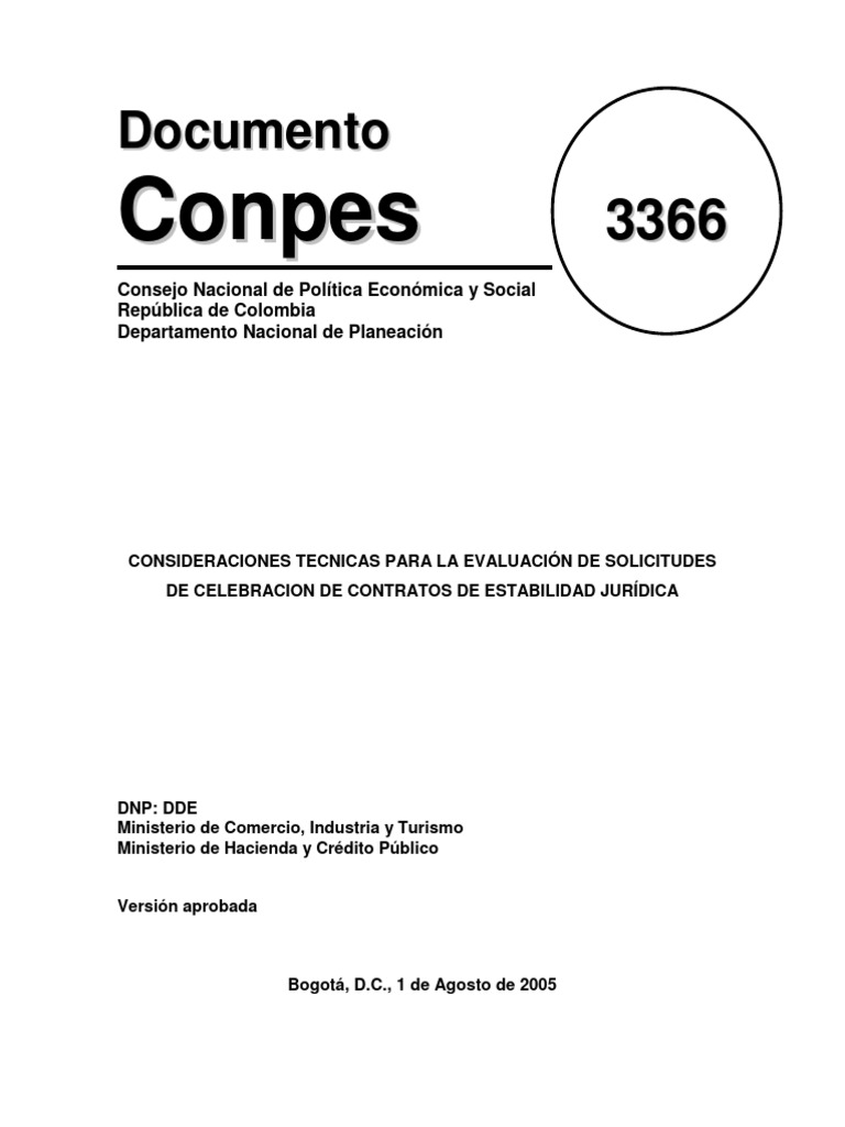 Documento Conpes 3366 de 2005 | PDF | Economias