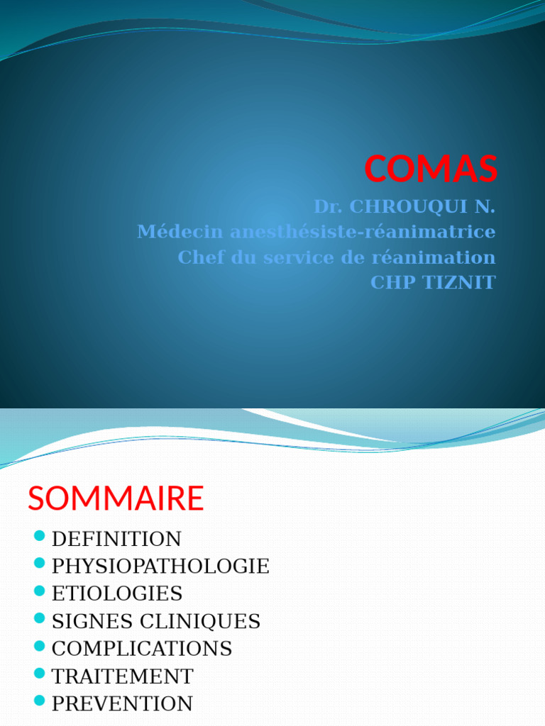 Comas : Définition et Physiopathologie | PDF | Coma | Médecine clinique