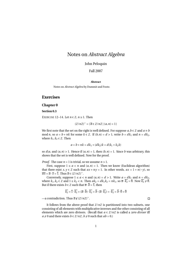 Exercises | PDF | Group (Mathematics) | Algebra