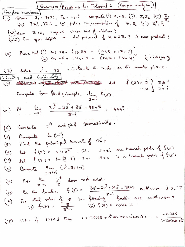 Math Phys A01 Complex | PDF