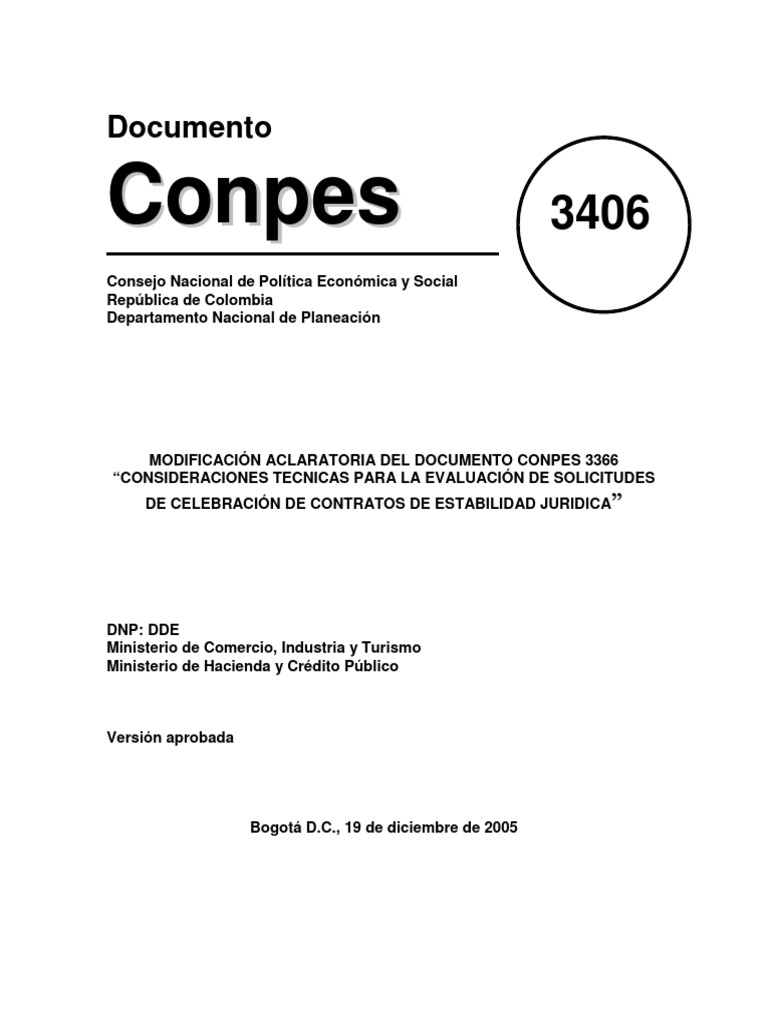 Conpes 3406 de 2005 | PDF | Economias