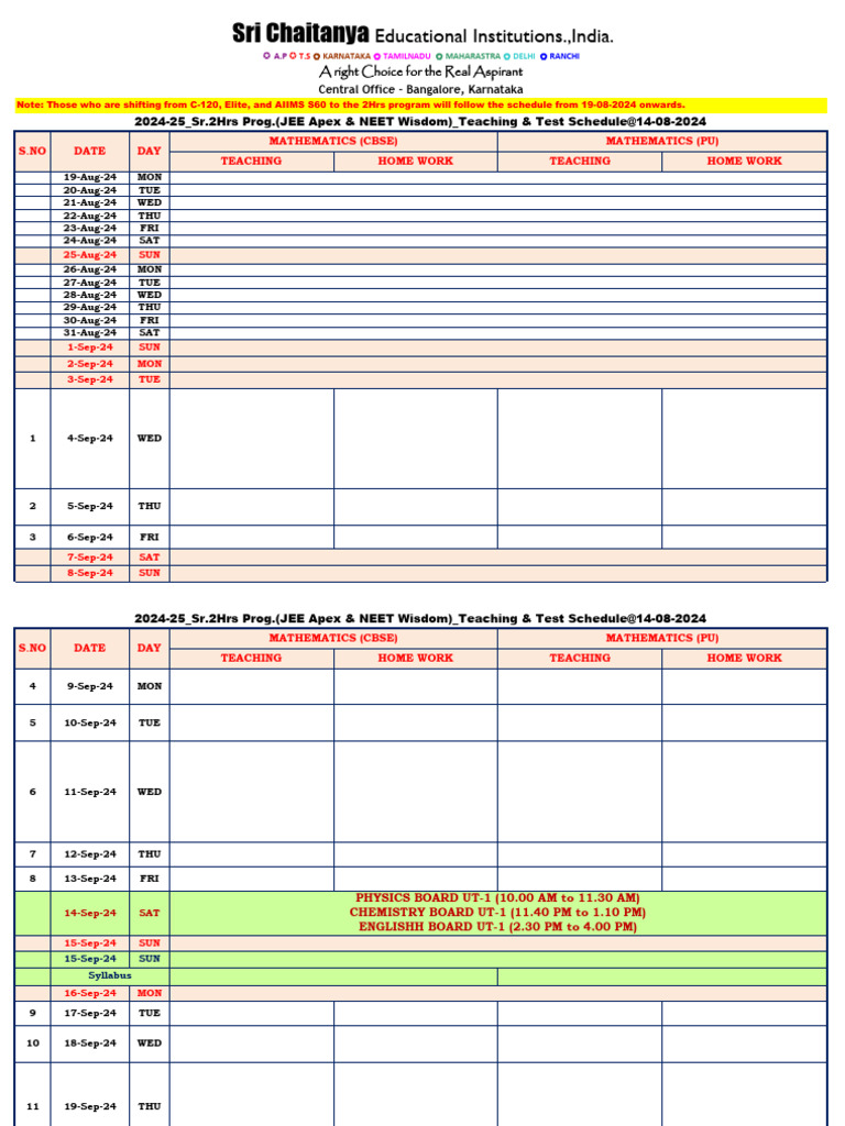 2024-25 - Sr.2Hrs Program - Teaching & Test Schedule@18-08-2024 MAT ...