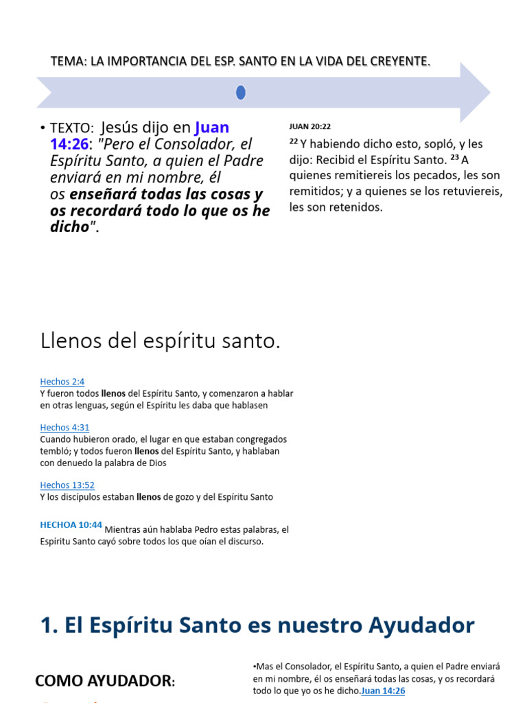 Predica - La Importancia Del Esp. Santo en La Vida Del Creyente | PDF | espíritu Santo | Pecado