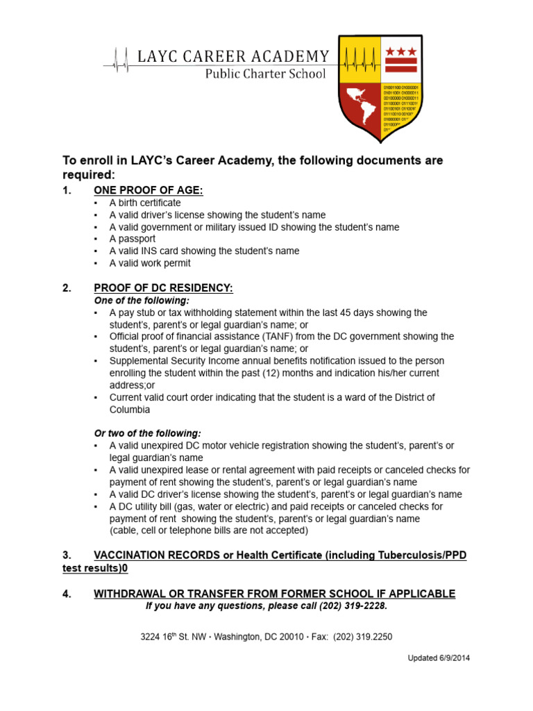 English-Enrollment Required Documents | PDF | Law