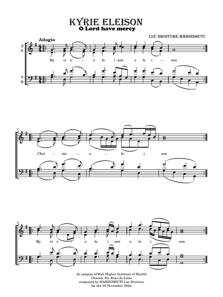 .KYRIE ELEISON Par Luc | PDF | Mass (Liturgy)