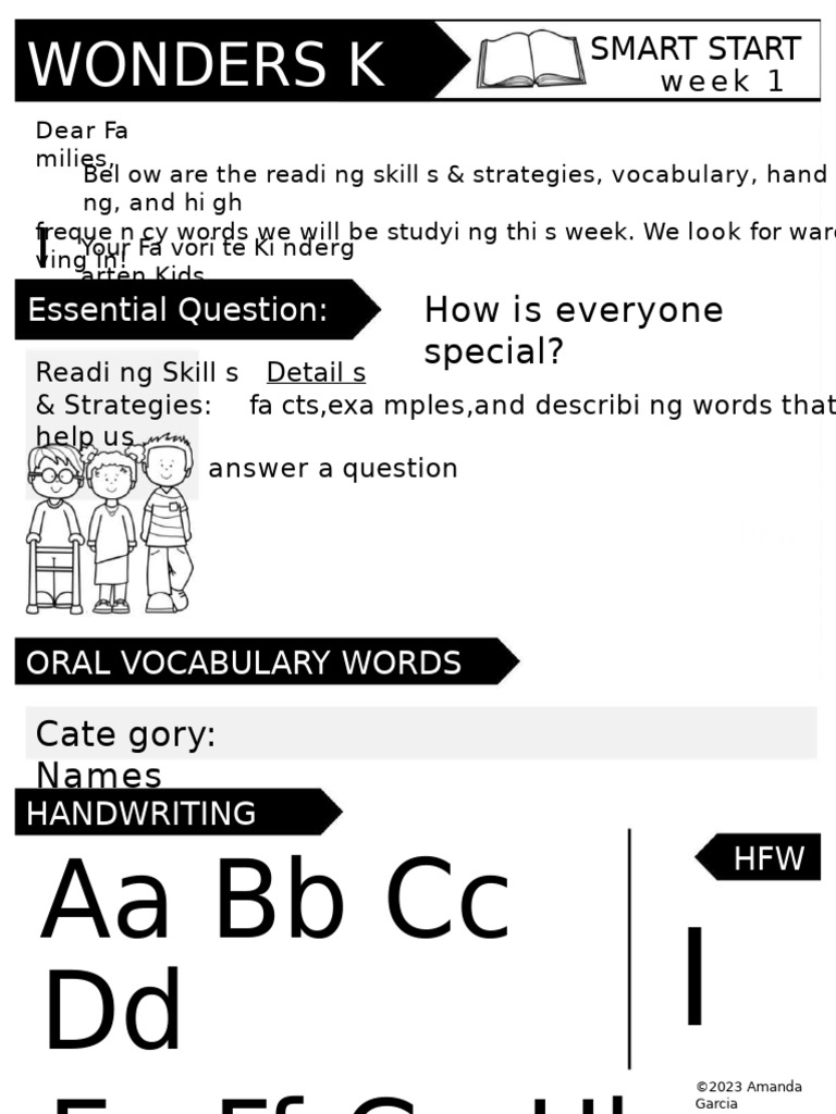 Wonders Newsletters Kinder 2023 | PDF | Vocabulary | Linguistics