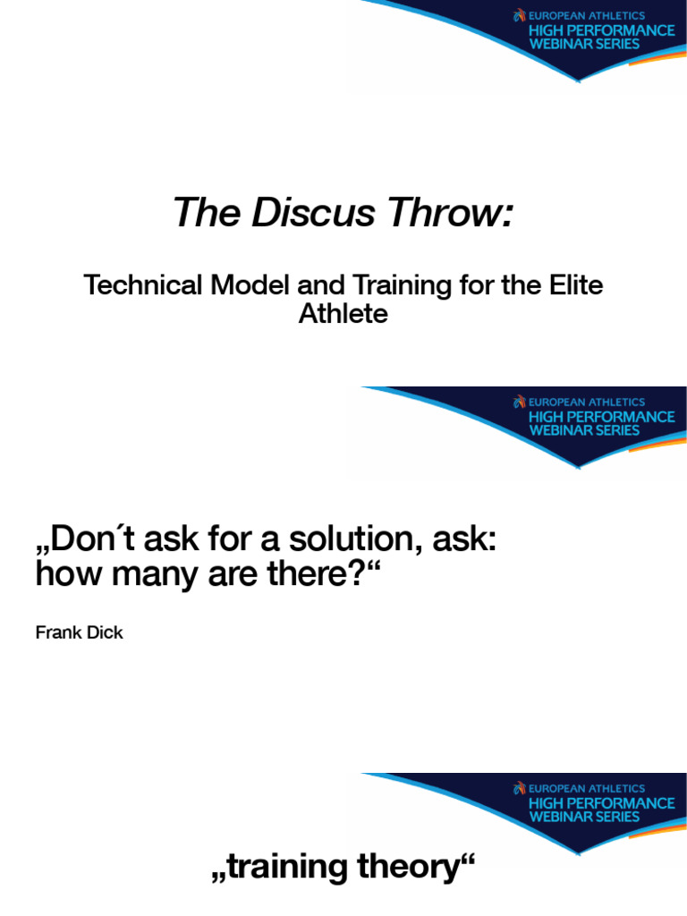 The Discus Throw Technical Model and Training For The Elite Athlete ...