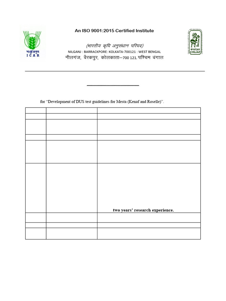 ICAR CRIJAF Senior Research Fellow Recruitment 2024 | PDF | Career & Growth