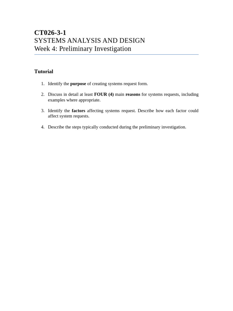 Week 4 - Tutorial - Preliminary Investigation 1 | PDF | Law | Computers
