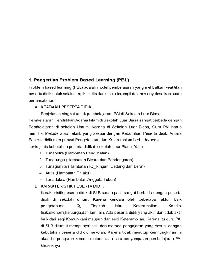 Tugas Identifikasi Masalah PBL Pai | PDF | Karier & Perkembangan | Sains & Matematika