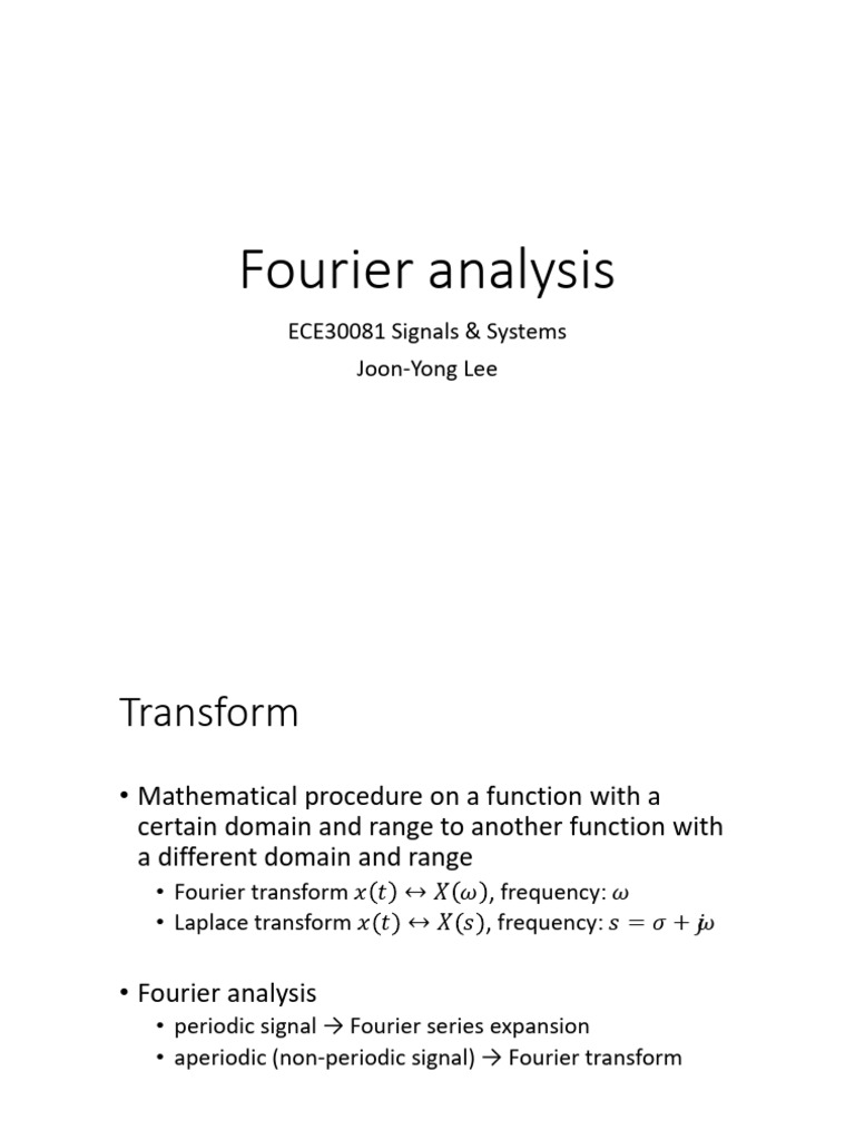02 Fourier Analysis - Viewgraph | PDF | Science & Mathematics