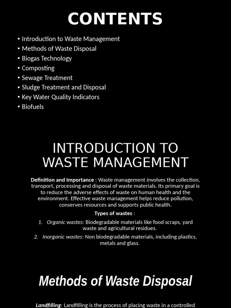 Introduction To Waste Management | PDF | Compost | Sewage Treatment