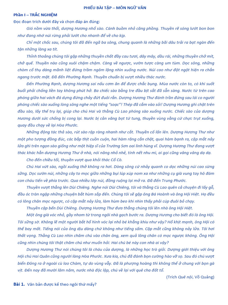 V7 - Phieu BT - LT Thi Thang 8 | PDF