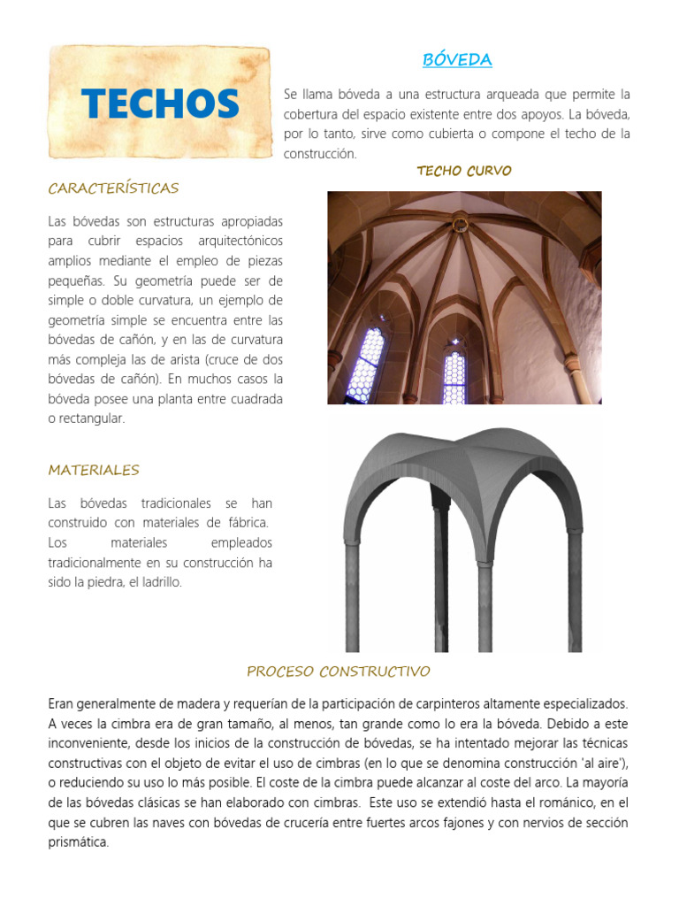 TECHOS | PDF | Bóveda (Arquitectura) | Techo