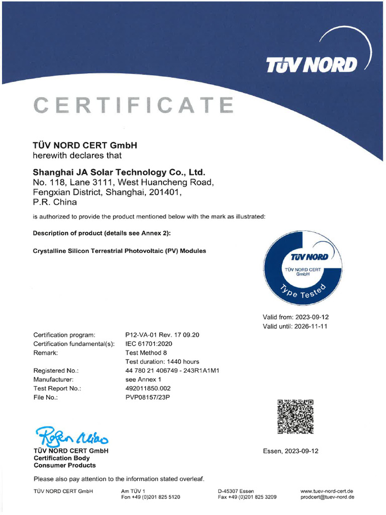 Salt Mist Certificate | PDF