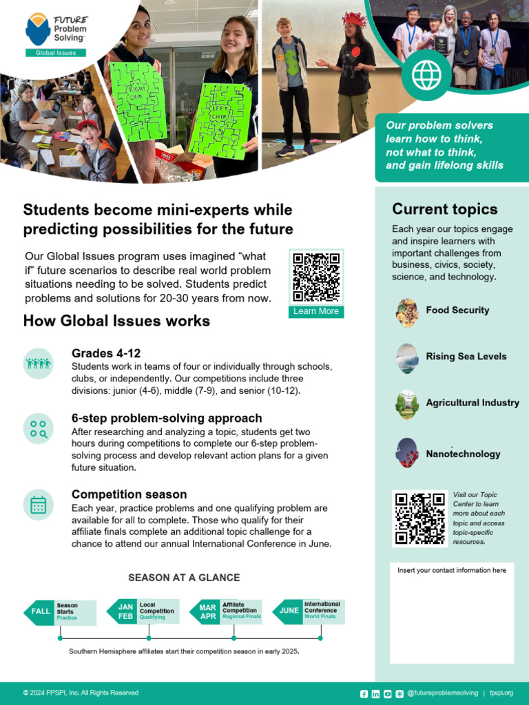 Fact Sheet Global Issues 2024 | PDF | Behavior Modification | Cognitive ...