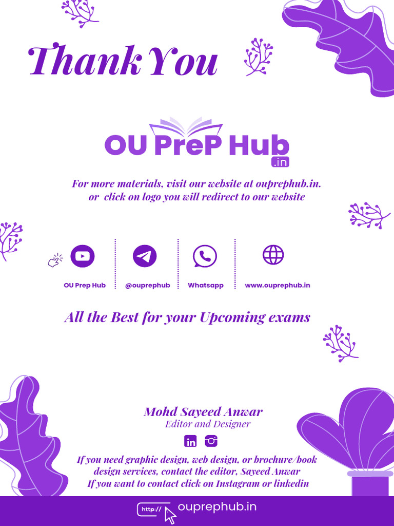 3rd Sem English Summary by Ou Prep Hub | PDF