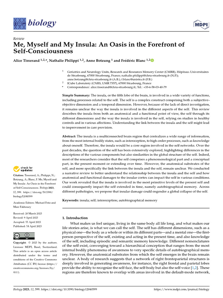Tisserand Et Al., 2023 | PDF | Insular Cortex | Cingulate Cortex