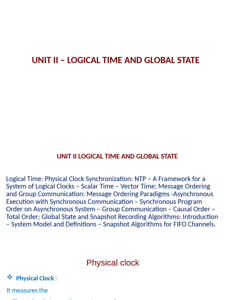DC - Unit 2 Finalmost | PDF | Distributed Computing | Synchronization