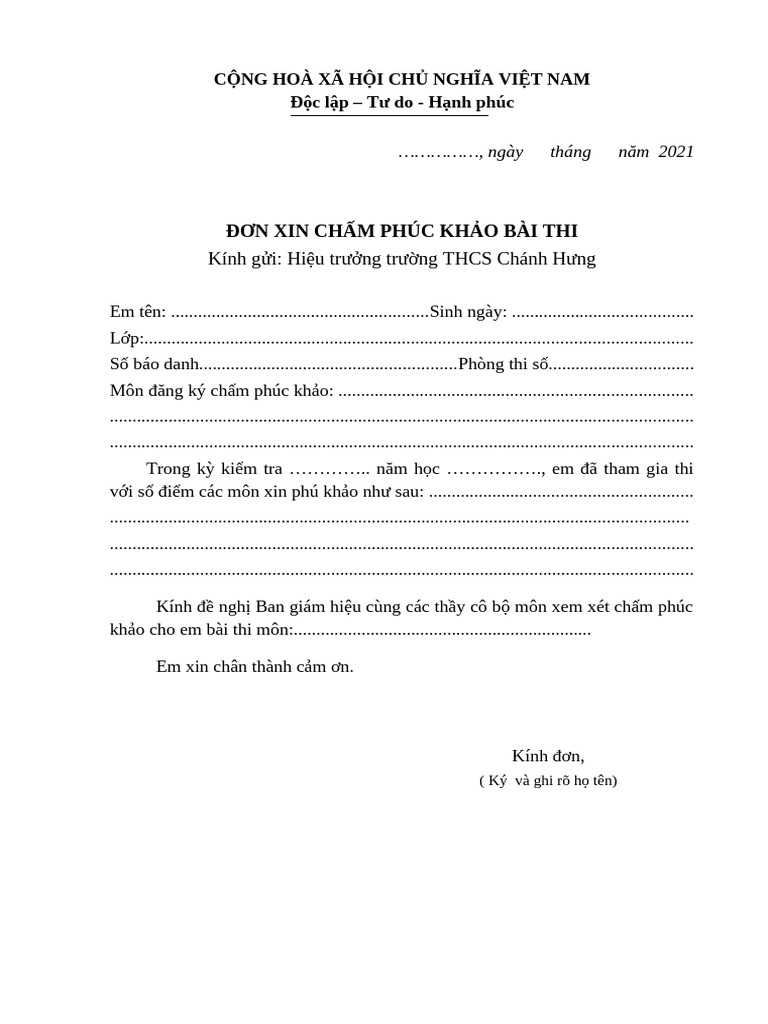 Don Xin Cham Phuc Khao Bai Thi - 1152021154925 | PDF