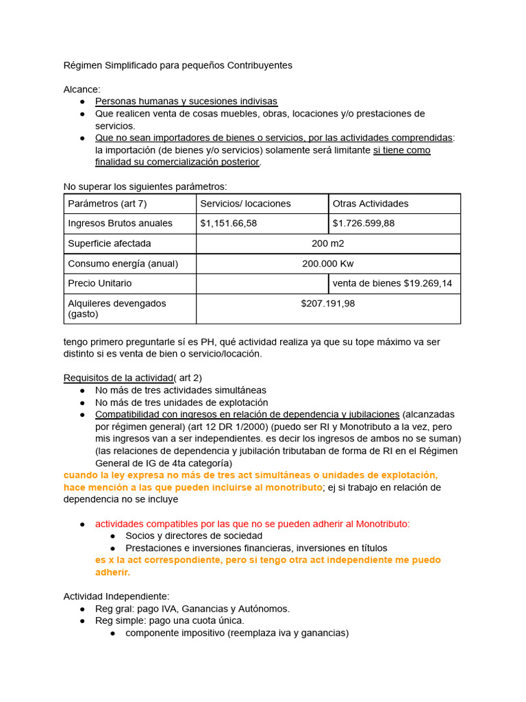 Regimen Simplificado | PDF | Economias