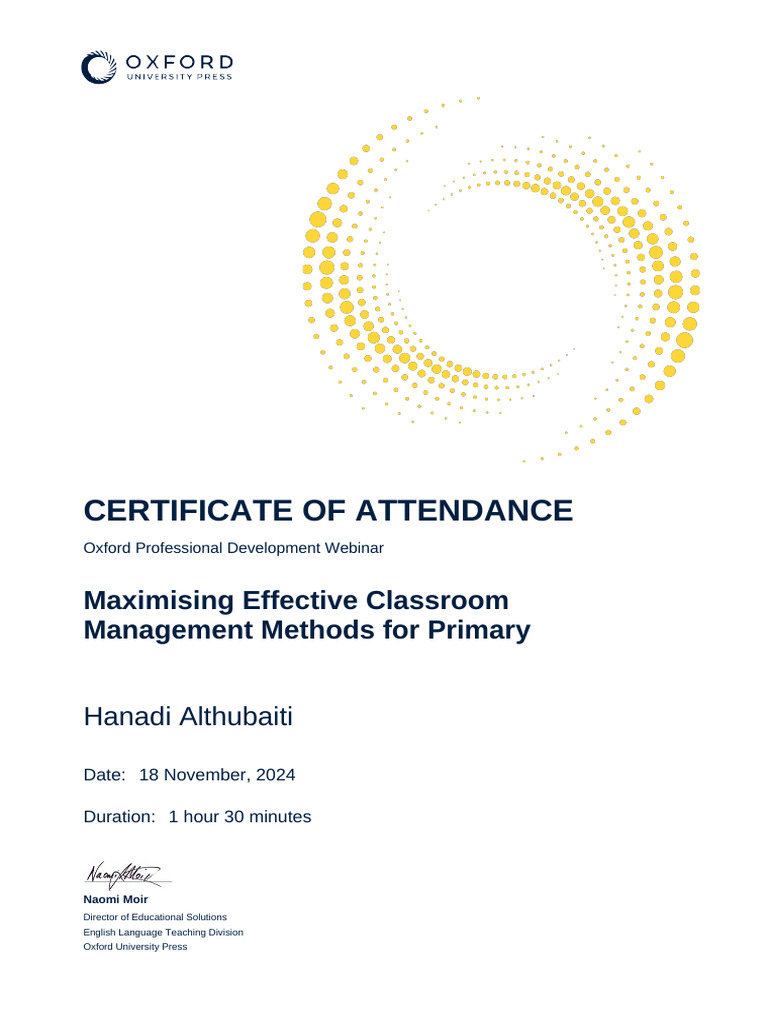 Maximising Effective Classroom Management Methods For Primary Certificate | PDF