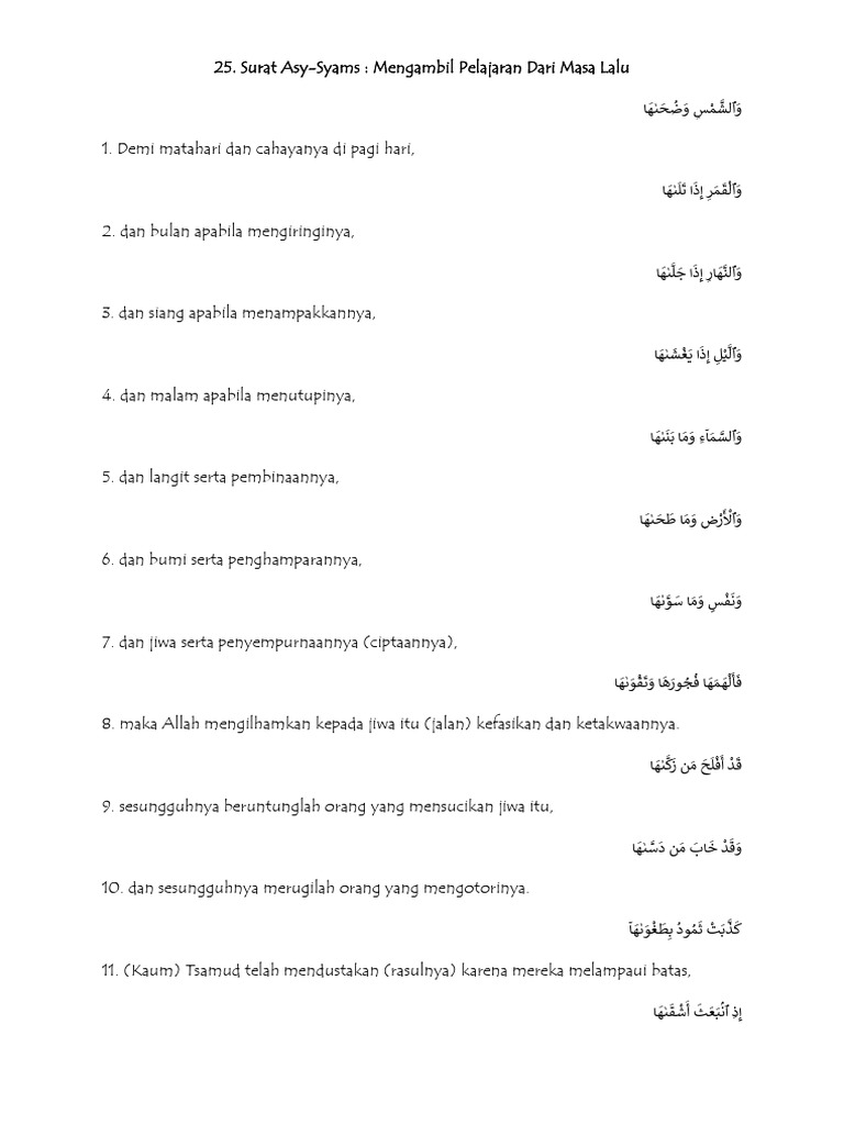 Asy Syam Mengambil Pelajaran Dari Masa Lalu | PDF