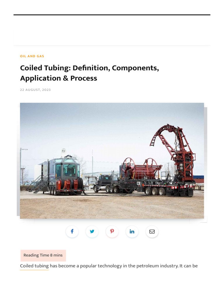 Coiled Tubing - Definition, Components, Application & Process | PDF ...