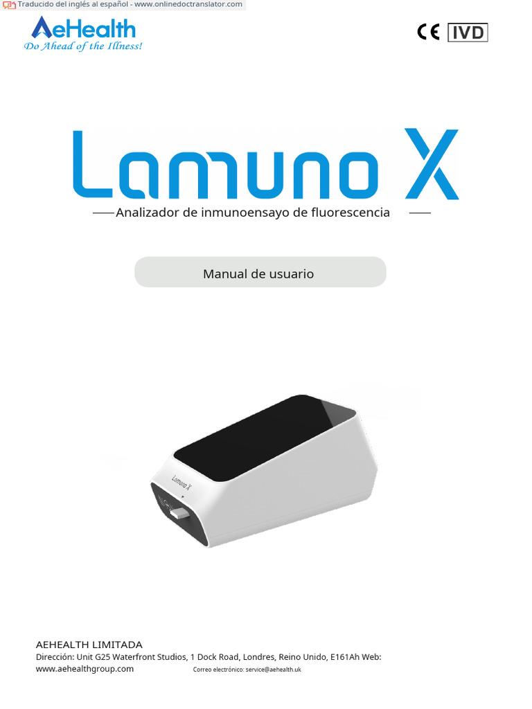 MANUAL Lamuno X Operation Manual V2.0.en - Es | PDF | Fluorescencia