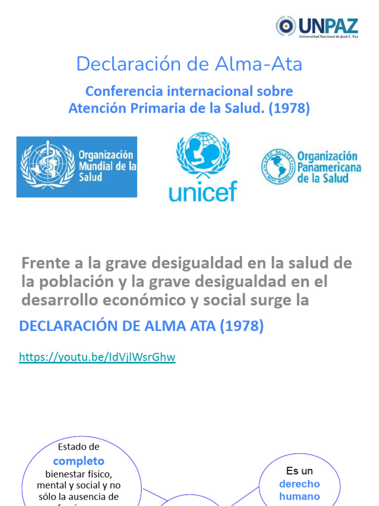 Declaración de Alma Ata (1978) | PDF | Relaciones personales, crianza y ...
