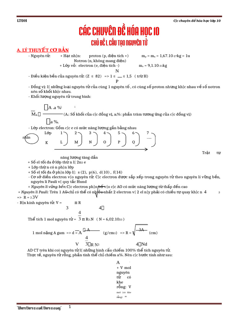 Cac Chuyen D Hoa HC LP 10 TYHH | PDF