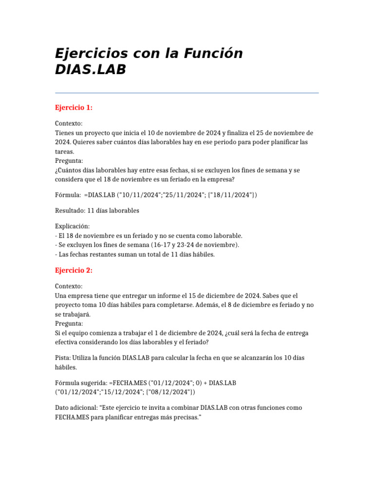 Propuesta de Ejercicios | PDF