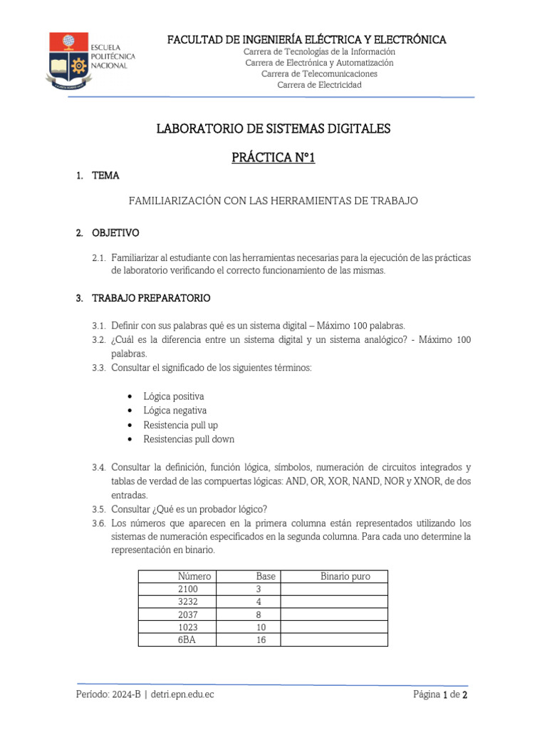 SD Hoja Guia 1 2024B | PDF | Puerta lógica | Electrónica