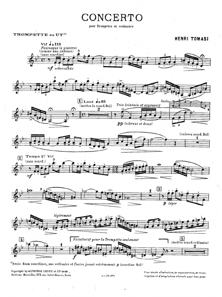 Concerto Pour Trompette Et Orchestre | PDF