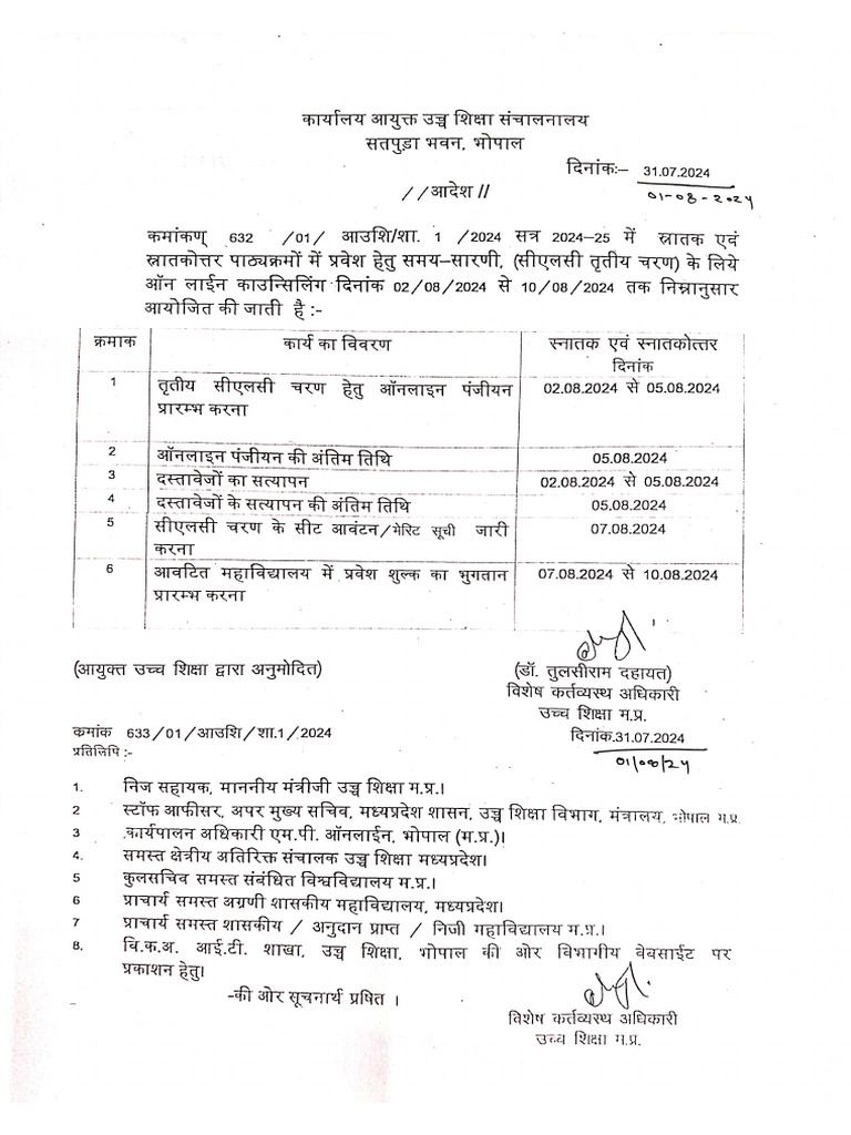 Epravesh CLC 3 Schedule | PDF