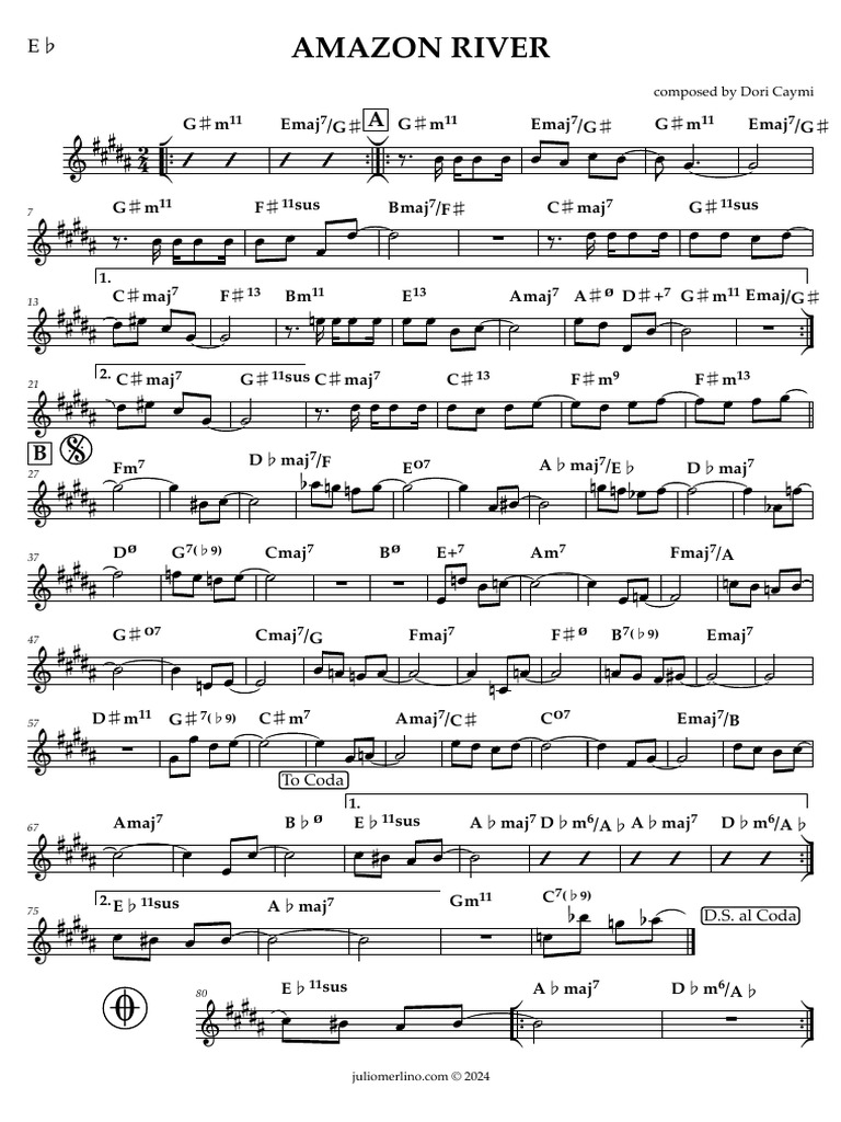 Amazon River Sheet Music by Dori Caymi | PDF