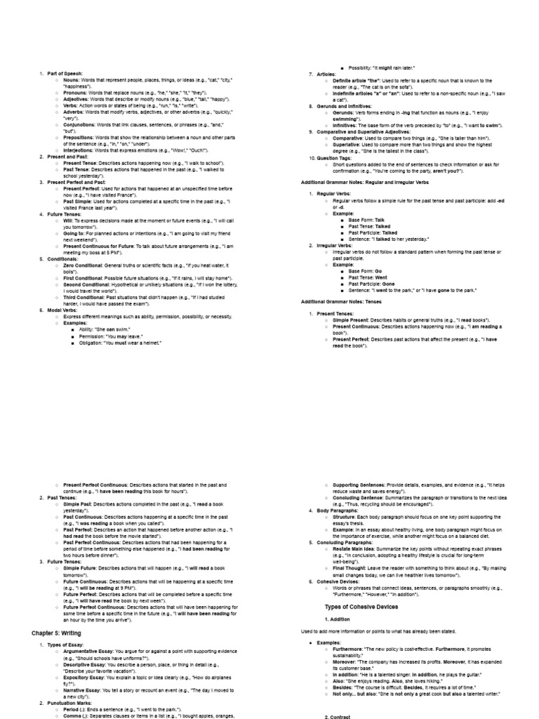 english notes | PDF | Verb | Noun