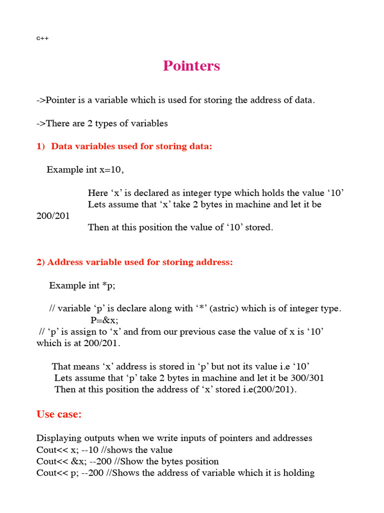 Understanding C++ Pointers | PDF | Teaching Methods & Materials | Computers