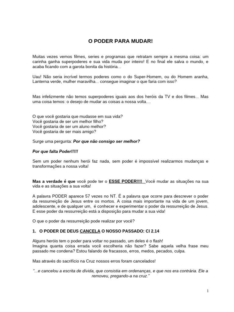 01 O Poder para Mudar Sua Vida - Wake | PDF | Pecado | Amor