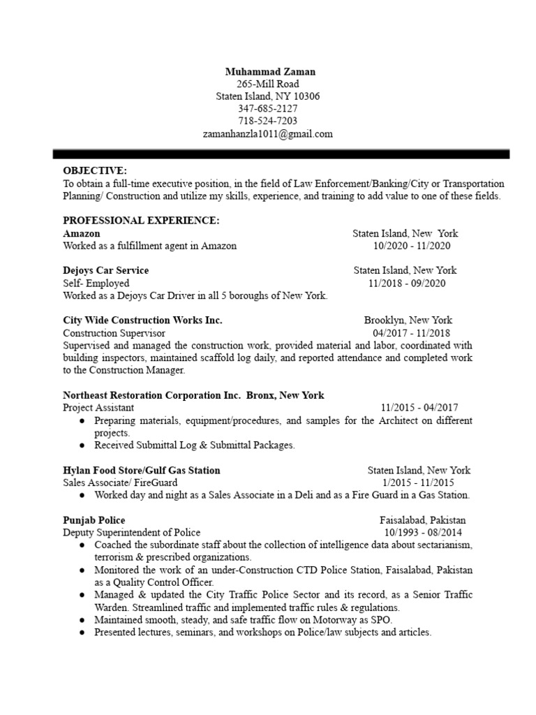 ZamanNew1 Resume | PDF | Banks | Pakistan