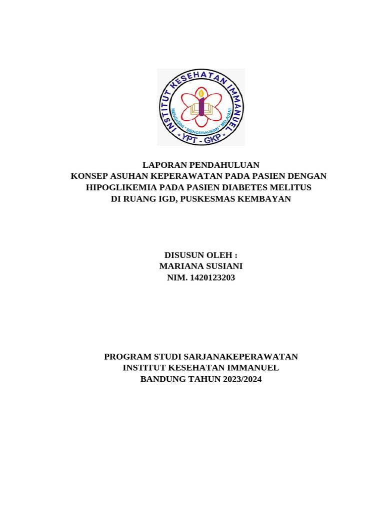 LP Hipoglikemia Mariana Susiani | PDF | Gaya Hidup