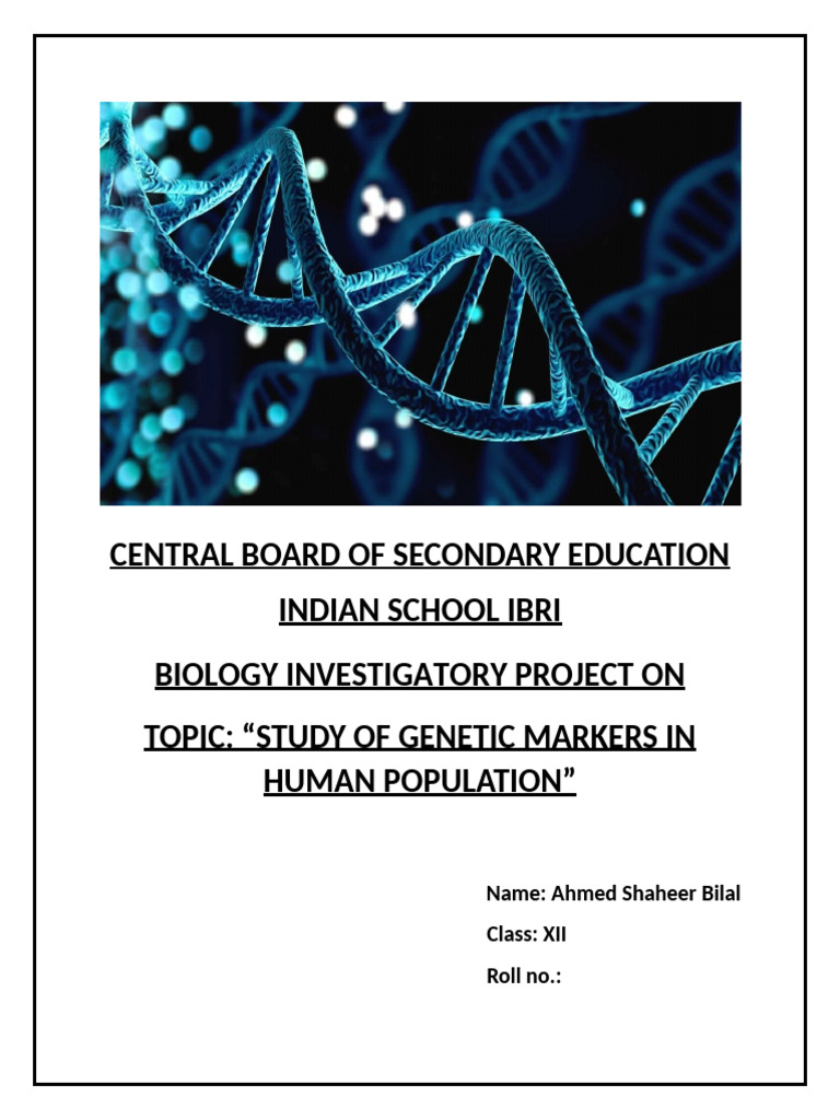 Biology Investigatory Project | PDF | Genetic Marker | Genetics