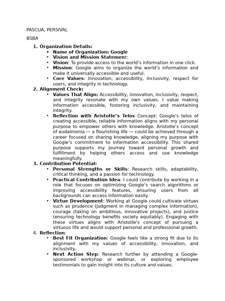 PERSIVAL ETHICSS | PDF | Sustainability | Innovation