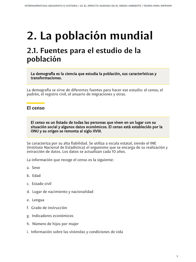 02 El Impacto Humano en El Medio Ambiente - Teoría para Imprimir | PDF ...