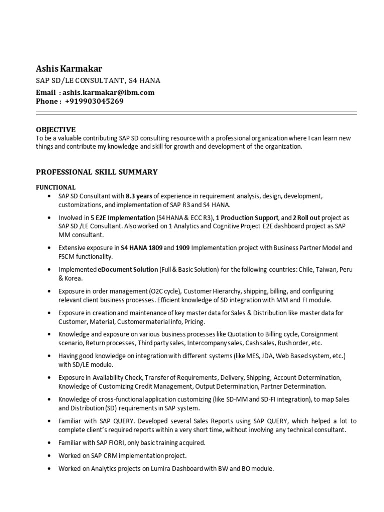 Ashis Karmakar Resume Final 09-11-2021 - IBM | PDF | Business