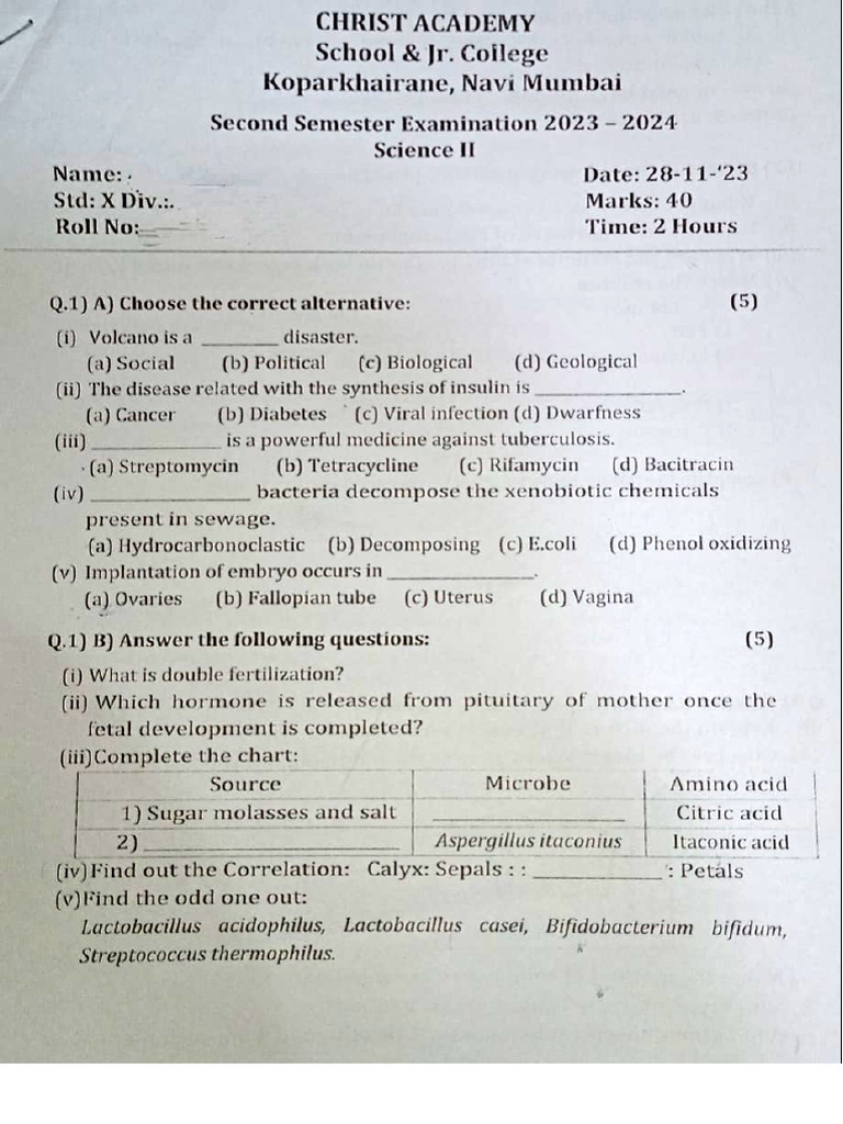 Science 2, Second Semester. | PDF