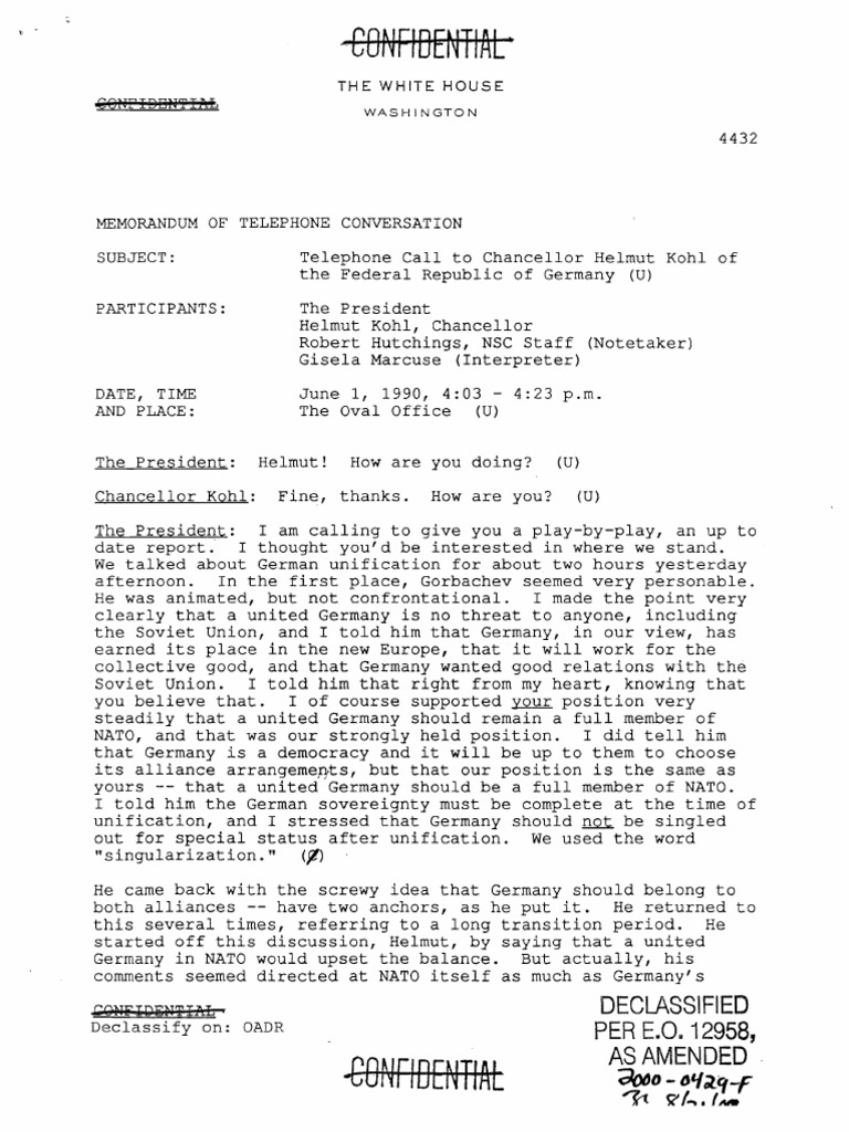 National Security Archive Doc 18 Memorandum of | PDF | Nato | Germany