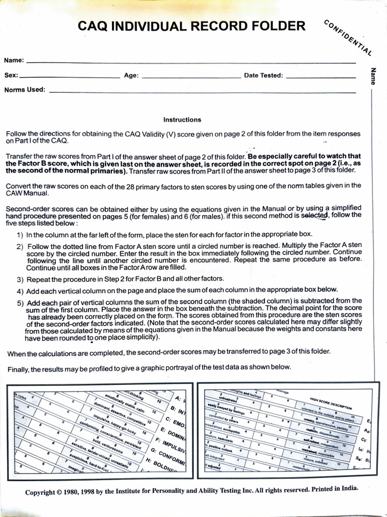 CAQ Individual Record Folder | PDF | Elementary Mathematics | Arithmetic