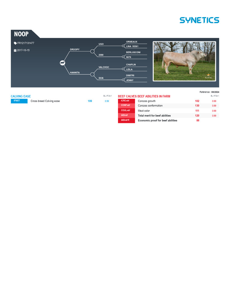 Beef Calving Ease and Carcass Quality Data | PDF
